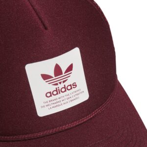 adidas Originals Dispatch Trucker 5-Panel High Crown Mesh-Back Adjustable Strapback Cap, Shadow Red/White, One Size