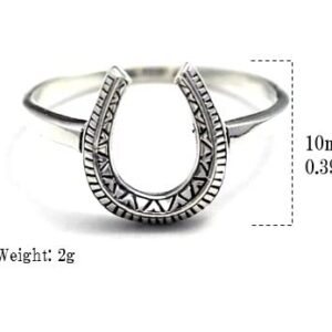 925 Sterling Silver Horseshoe band Ring COSUMOSU (8)