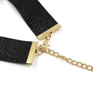 ZGMYC PU Leather Metal Chain Nipple Cover with Choker, Reusable Heart-shaped Pasties Bra Sexy Bondage Body Chain Black