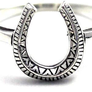 925 Sterling Silver Horseshoe band Ring COSUMOSU (8)