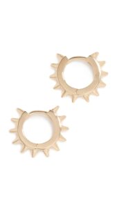 zoe chicco women's 14k gold spiked hinge huggie hoops, yellow gold, one size