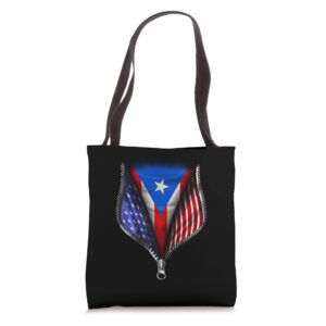 puerto rico flag puerto rican zipper tote bag