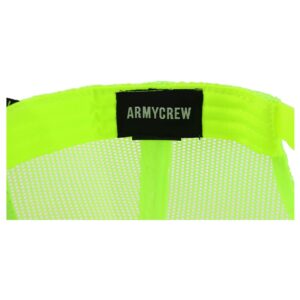 Armycrew Oversize XXL Low Profile Two Tone Mesh Back Trucker Baseball Cap - Black Neon Yellow - 2XL