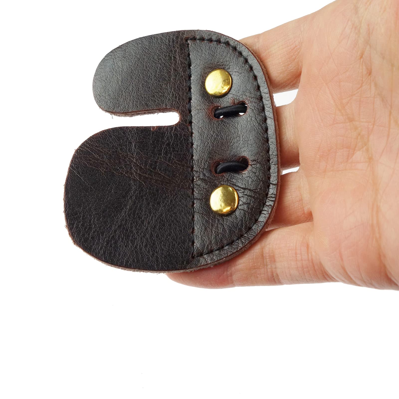 Zelerdo 2 Pack Leather Archery Finger Tabs Archery Finger Guard for Shooting Practice Gear,Right Hand