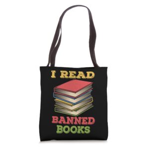 i read banned books tote bag