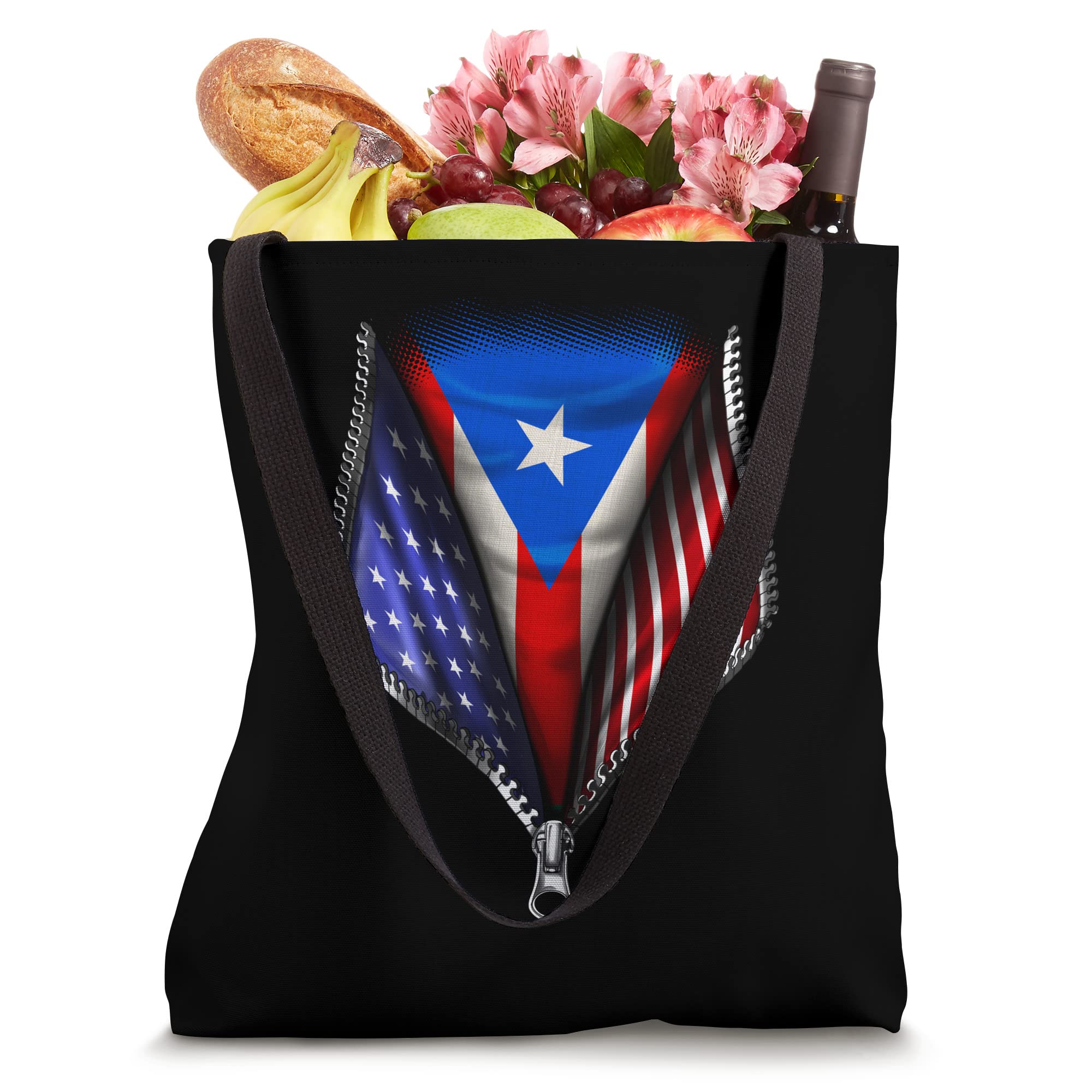 Puerto Rico Flag Puerto Rican Zipper Tote Bag