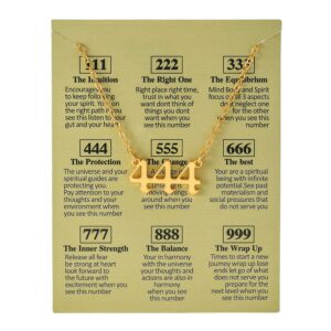 pingyongchang angel number necklace 222 333 444 888 555 111 777 999 666 necklace gold plated bling angel choker pendant necklace for women teen girls 444