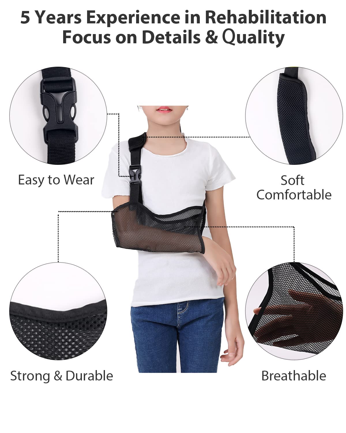 DouHeal Arm Sling 05 (Black-Child)