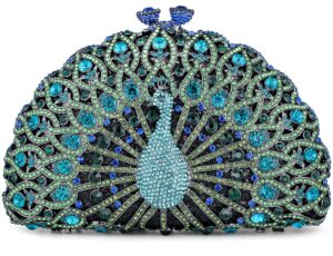 mossmon peacock luxury rhinestone crystal evening clutch bag sparkly bride wedding party purses for women