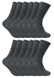 12 pack mens viloft non binding thermal diabetic socks | sock snob (7-12, grey)