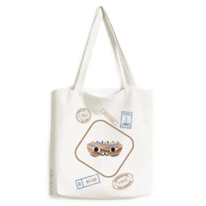 lovely face festival party expression stamp shopping ecofriendly storage canvas tote bag