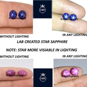 Blue Star Sapphire Halo Ring with Natural White Zircon & Lab Created Sapphire Gemstone 925 Sterling Silver Rhodium Plated Ring For Bridal (Sterling Silver, 8)