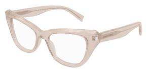 saint laurent sl472 004 eyeglasses women's nude full rim cat eye 52mm