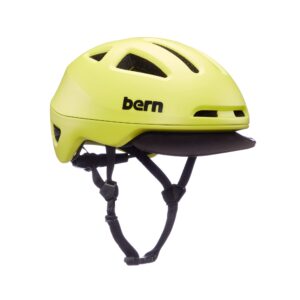 bern major adult bicycle helmet, mips rotational impact protection, compass dial-adjusted fit, mips matte lime, large