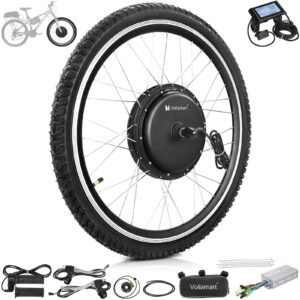 voilamart 48v 1000w electric bicycle conversion kit 26in ebike 100mm front hub motor wheel conversion kit for turn pedal bicycle into ebike (26in front wheel with lcd)