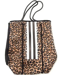 neoprene large beach bag tote with wristlet for women