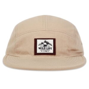 5 panel snapback hats for men women lightweight vintage camp hat baseball cap beige