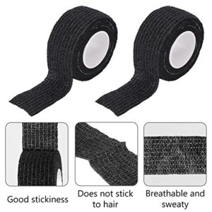 Adherent Wrap, 1 Inch X 2 Yards Waterproof Self Adhesive Bandage Wrap for Men Women for Fingers for Sports Injury Black