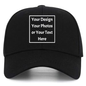 zmvise custom your own picture text logo unisex personalized plain adjustable hat baseball cap black