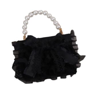 jiajia b01 women's purses handbags envelope clutch bags tassel lace flowers wedding evening bag,black