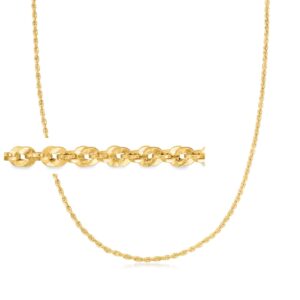 rs pure by ross-simons italian 14kt yellow gold hammered-link necklace. 18 inches