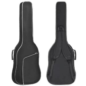 gigkouki 39 inch electric guitar bag gig bag 8mm padding backpack padded soft guitar case black with back hanger loop and neck strap