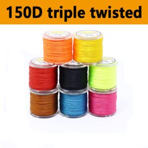 WellieSTR 8colors Set Slow Jigging Hook Twisted Binding Thread Polyester Fiber Rod Guide Winding Thread 150M Ring Fasten line