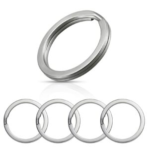 5 pack titanium key rings split rings, 25 mm split keyrings for home car keys attachment 1 inch