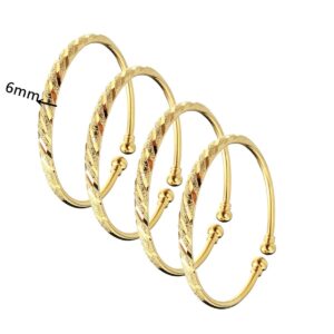 Yongkan Jewelry 4pcs Ethiopian Jewelry Dubai Gold African Bangles & Bracelets For Women Men