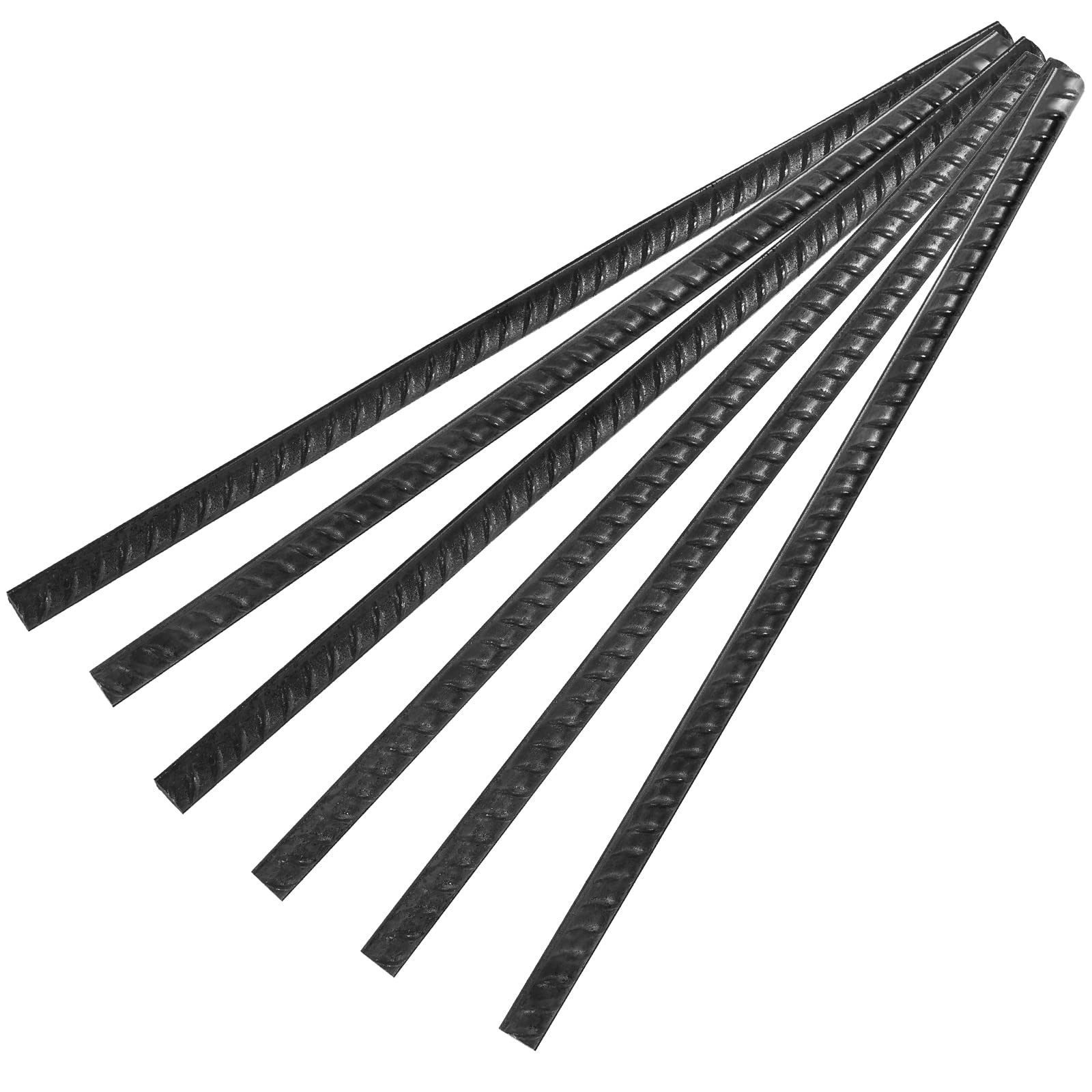 KOHAND 16 PCS 15 Inch Black Ground Rebar Stakes, Heavy Duty Hook Ground Anchors Stakes, Straight Metal Stakes for Concrete Forming, Camping Tent, Plant Stakes, 3/8” Thick