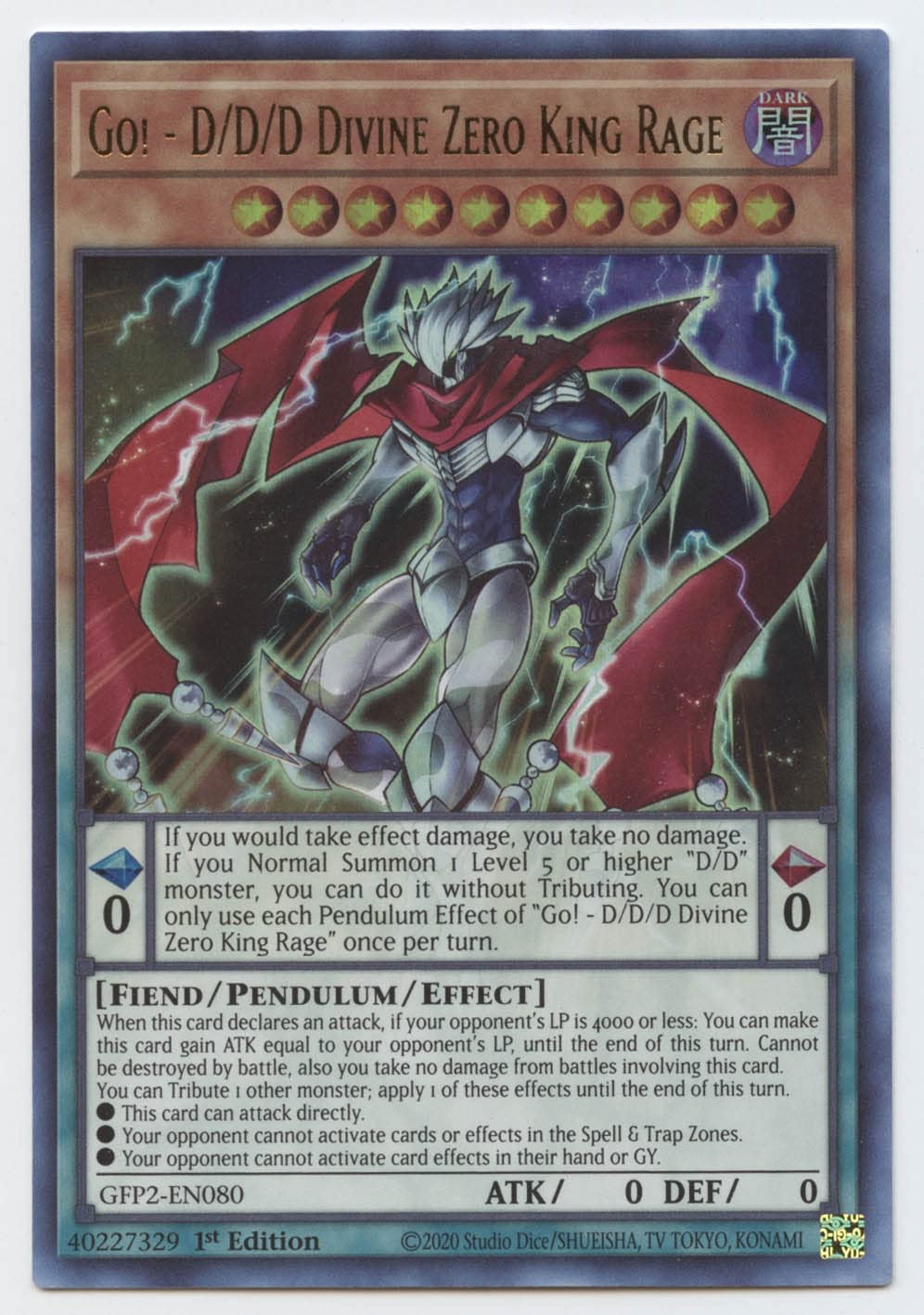 Go! - D/D/D Divine Zero King Rage - GFP2-EN080 - Ultra Rare - 1st Edition