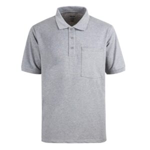 tiheen men's short sleeve moisture wicking performance golf polo shirts with pocket(xl,grey)