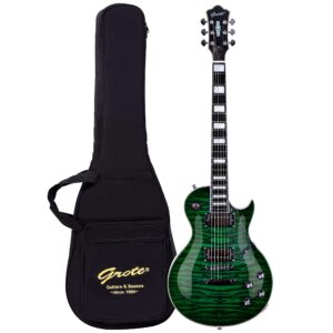 grote lps-003 solid body electric guitar coils splitting with gigbag(green)