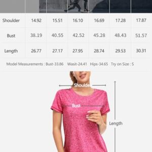 Abrooical Running Shirts Women Yoga Loose Fit Workout Tees for Women Short Sleeve Sports Tops Red XX-Large