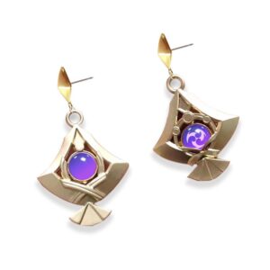 anime yae miko theme ear stud earrings take photo props cosplay costume accessories jewelry