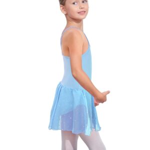 EQSJIU Ballet Costumes For Girls Toddler Dance 2t 3t 18-24 Months Leotards With Skirts Tutu Outfits Bodysuits Light Royal Blue