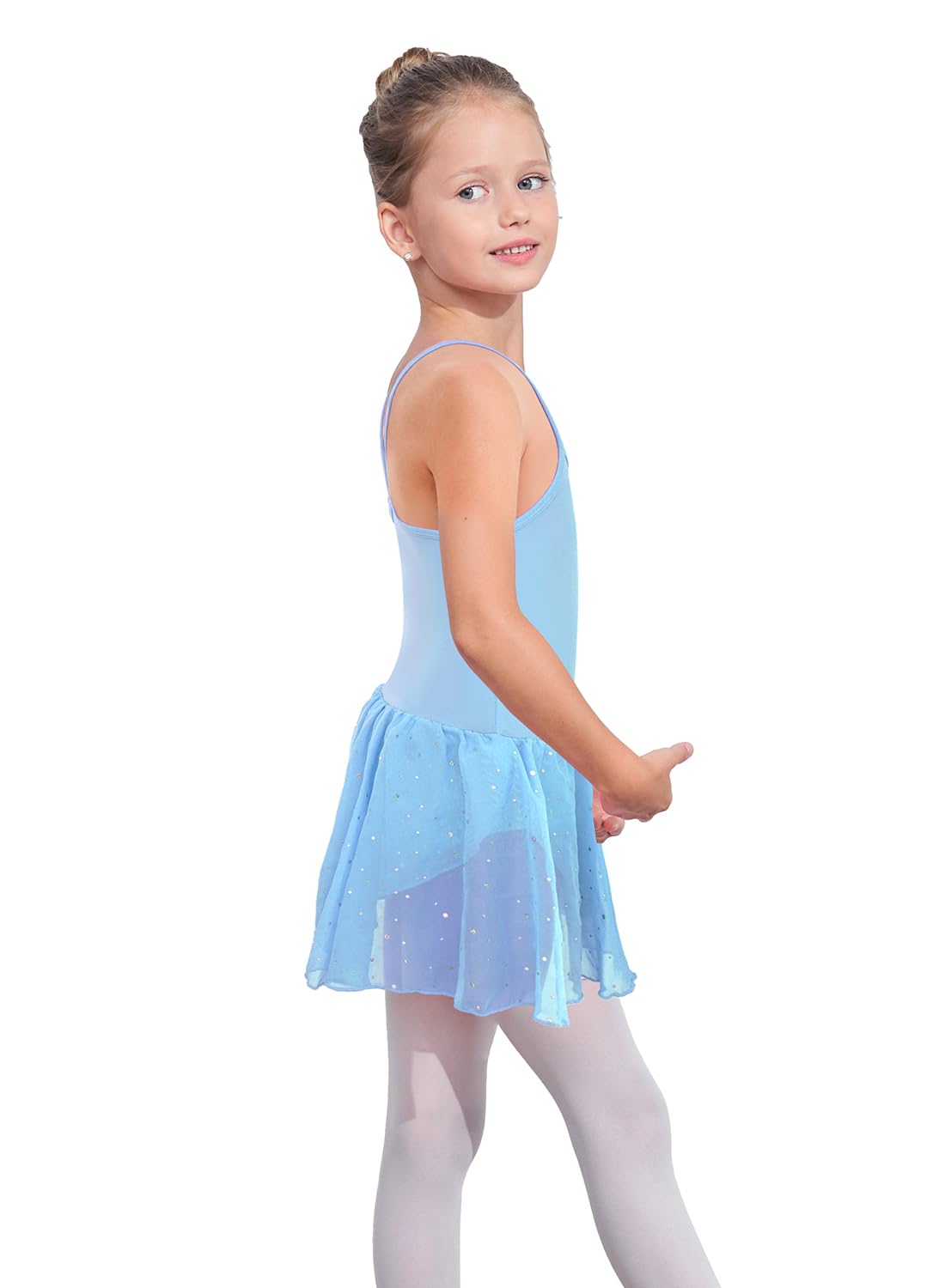 EQSJIU Ballet Costumes For Girls Toddler Dance 2t 3t 18-24 Months Leotards With Skirts Tutu Outfits Bodysuits Light Royal Blue