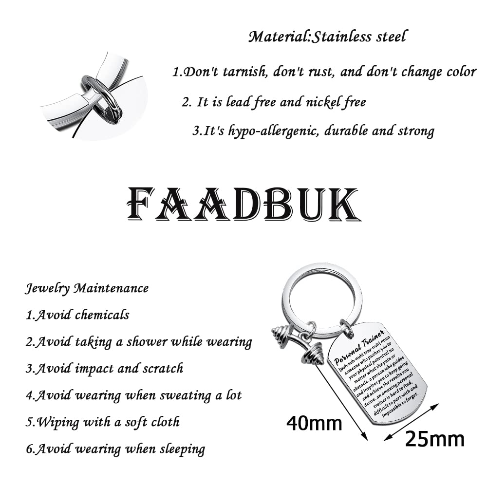 FAADBUK Personal Trainer Keychain Workout Gift Fitness Gift Gym Gift Thank You Gift for Workout Coach (Personal Trainer Keychain)