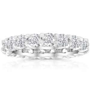 2 ct lab created moissanite eternity ring womens wedding band 14k white gold - size 6