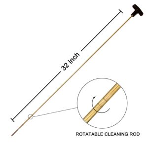 APCHYWELL Rifle Pistol Gun Cleaning Kit for 22LR .22 Cal with Gun Snakes, Bore Chamber Brushes, 32inch Brass Cleaning Rod, Cotton mop, in Compact Zippered Case