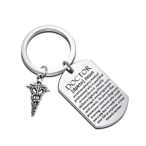 faadbuk doctor keychain doctor thank you gift caduceus charm medical jewelry medical student graduation gift (doctor keychain)