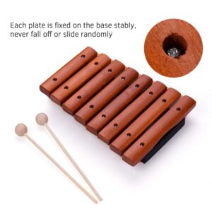 Btuty 8 Notes Wood Xylophone Includes 2 Wooden Mallets Music Tools Percussion Instrument