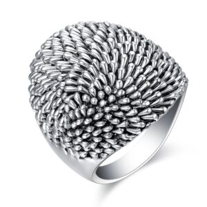 aprilery silver cross rings for women, fashion statement ring wide chunky ring band cocktail costume jewelry gifts for her