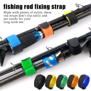 25pcs Fishing Rod Belts Ties Spinning Pole Straps Holders Stretchy Fishing Tackle Ties Accessories Fixing Strap Ropes for Fly, Spinning, Casting Rod