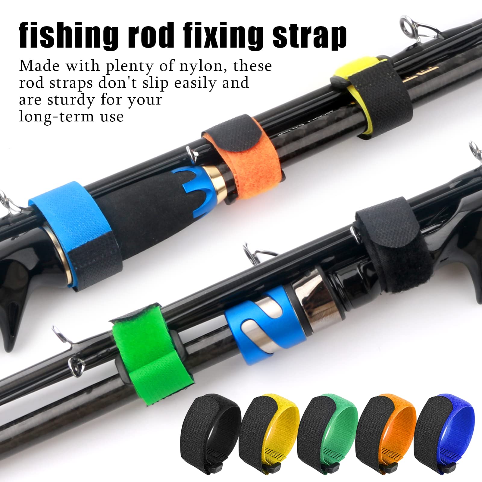 25pcs Fishing Rod Belts Ties Spinning Pole Straps Holders Stretchy Fishing Tackle Ties Accessories Fixing Strap Ropes for Fly, Spinning, Casting Rod