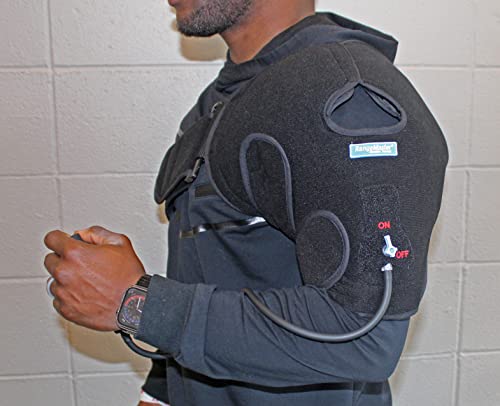 RangeMaster Adjustable Shoulder Compression Wrap for Hot/Cold Therapy - Relieve Arm Pain with Immobilizer Support for Tendonitis, Dislocated Joint, and Rotator Cuff Injuries | (FSA/HSA Approved)