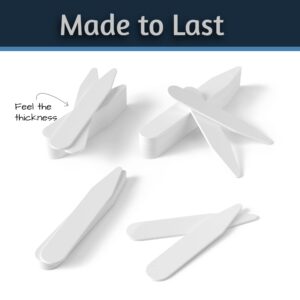 100 Plastic Collar Stays for Men's Dress Shirts - Plastic Dress Shirt Collar Inserts- Plastic Collar Stays for Men (2.5")