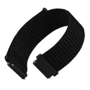 wocci 18mm adjustable nylon watch band, quick release sport loop strap (black)