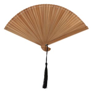 gadpiparty fan handheld paper dancers folding big de mano blank writing paper wedding decoration fringe trim wooden decor hand decor bamboo decor black bamboo cloth tassel