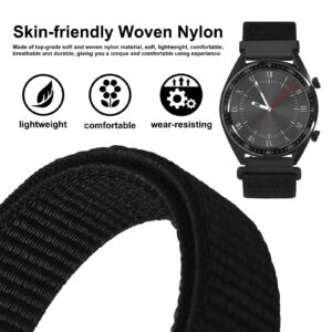 WOCCI 18mm Adjustable Nylon Watch Band, Quick Release Sport Loop Strap (Black)